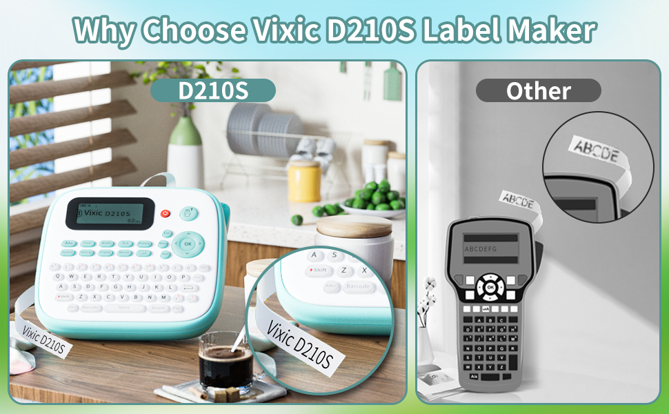 Amazon.com : Vixic Label Maker Machine with 1 Laminated 12mm 0.47'' Tape, D210S Labeler with ...
