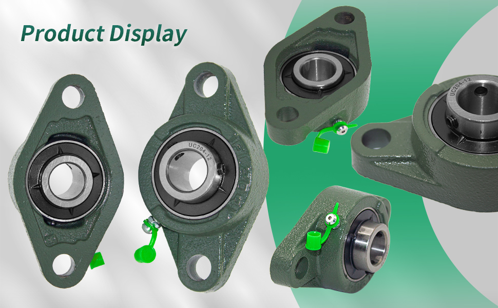 Grewirifc UCFL204-12 Pillow Block Bearings (2 Pack) - 3/4 inch Bore, 2 Bolt Flange Mounted ...