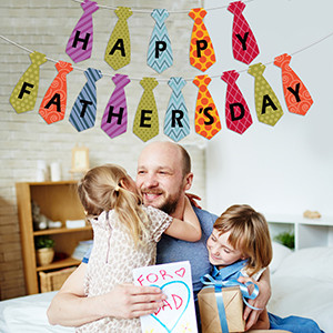Amazon.com: Happy Father's Day Tie Bunting Banner, Pre-strung Fathers ...
