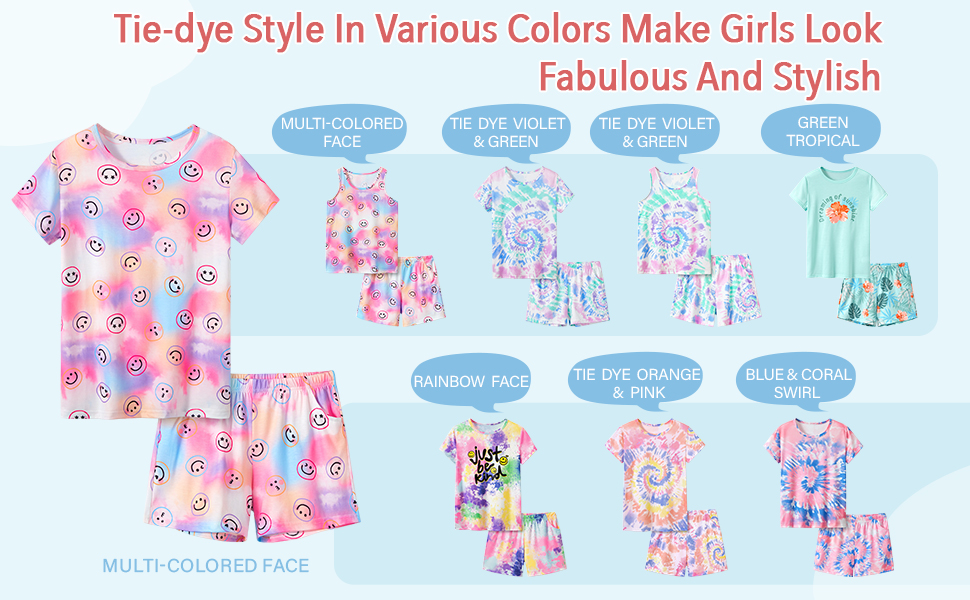 Amazon.com: Beezizac Tropical Black Flower & Palm Leaves Pajamas for Girls Tween Clothes Short ...