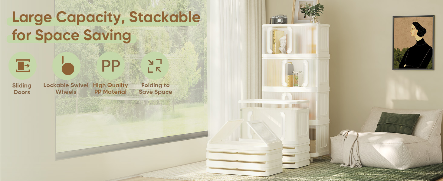 Amazon.com - VUSIGN 360 QT Stackable Storage Bins with Lid, Folding ...