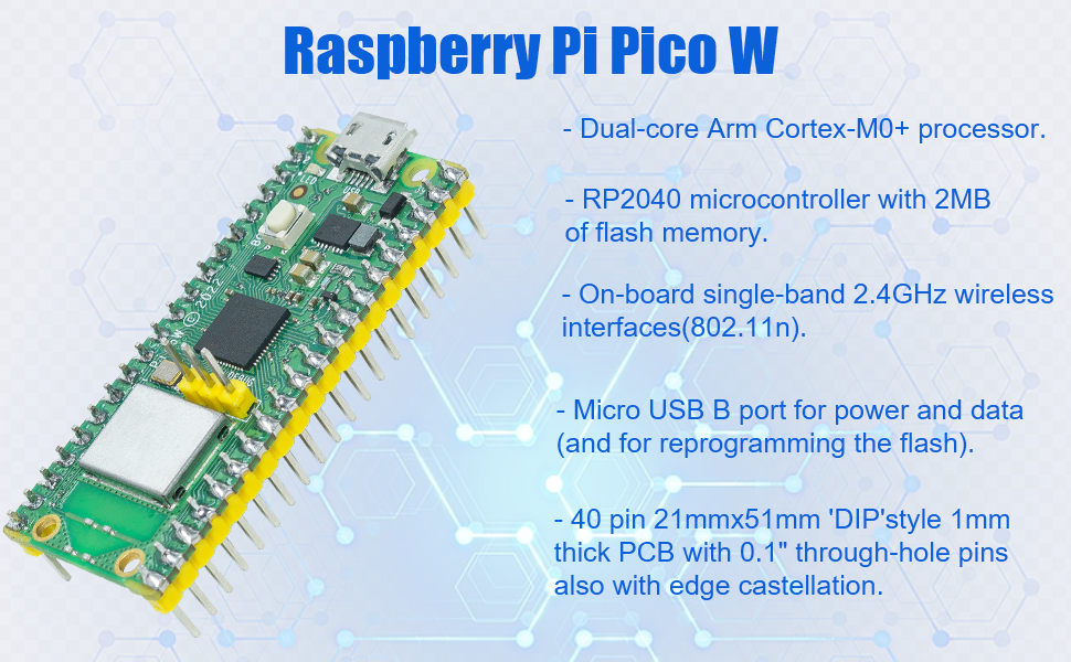 Amazon.com: INAFLASH 4Pack Raspberry Pi Pico W with Pre-Soldered Header, Based on Raspberry Pi ...