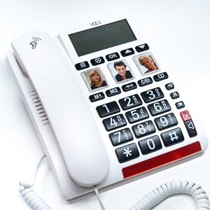 VOCA Big Button Phone for Elderly | CP130 Amplified Telephone | Loud Phones for Hard of Hearing ...