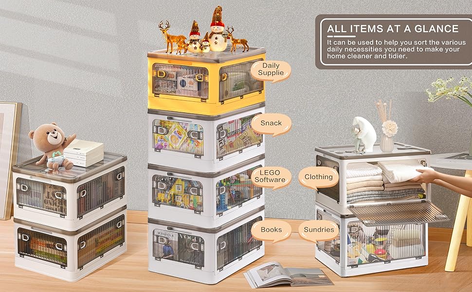 LINYAPRY 28 Liters Storage Bins with Lids, 2 Packs Large Plastic ...