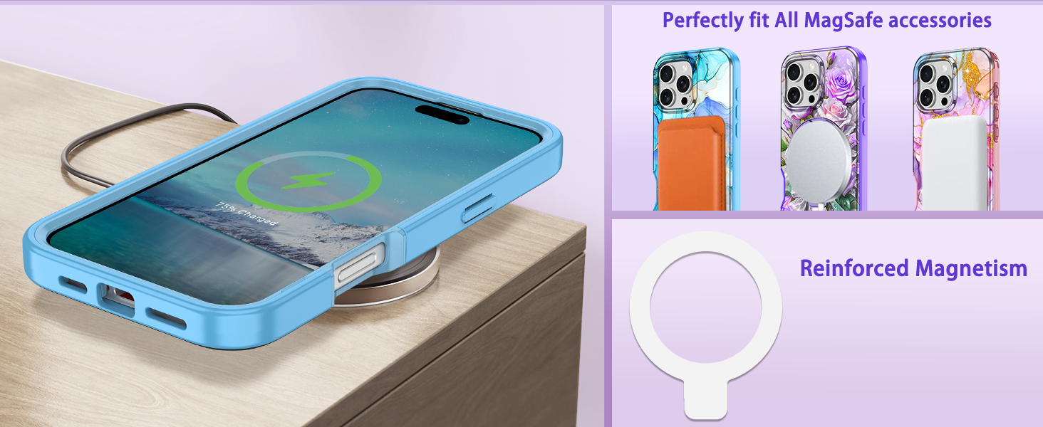 Amazon.com: Lamcase for iPhone 16 Pro Max Case with Magnetic Invisible Ring Stand [Compatible ...