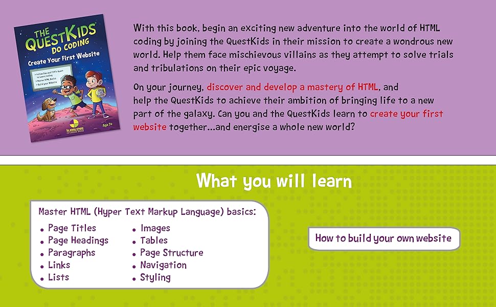 Create Your First Website in easy steps (The QuestKids do Coding ...