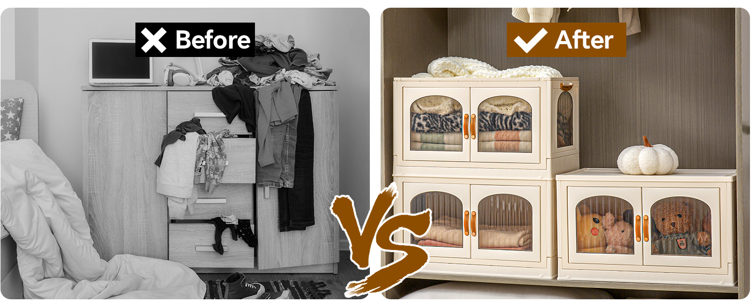 Amazon.com - Homeforce Collapsible Storage Bins with Wheels and Lid - 3 ...