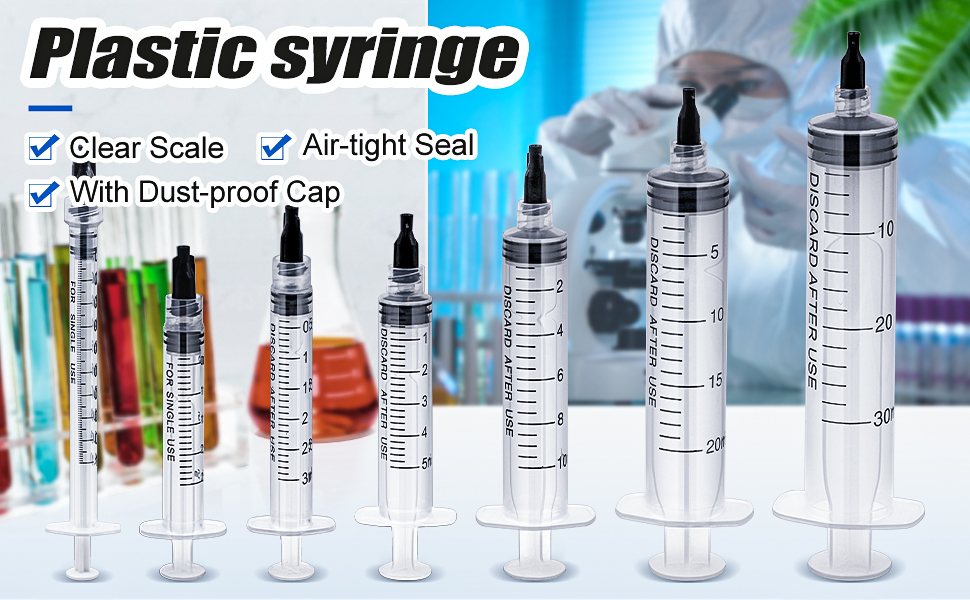 Amazon.com: 30 Pack 5mL Plastic Syringe Sterile Individual Wrap(No Needle),Luer Lock Syringes ...