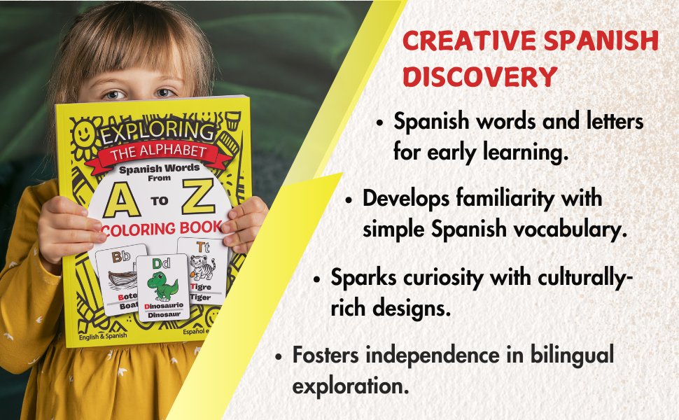 EXPLORING THE ALPHABET : Spanish Words From A to Z Coloring Book: A ...