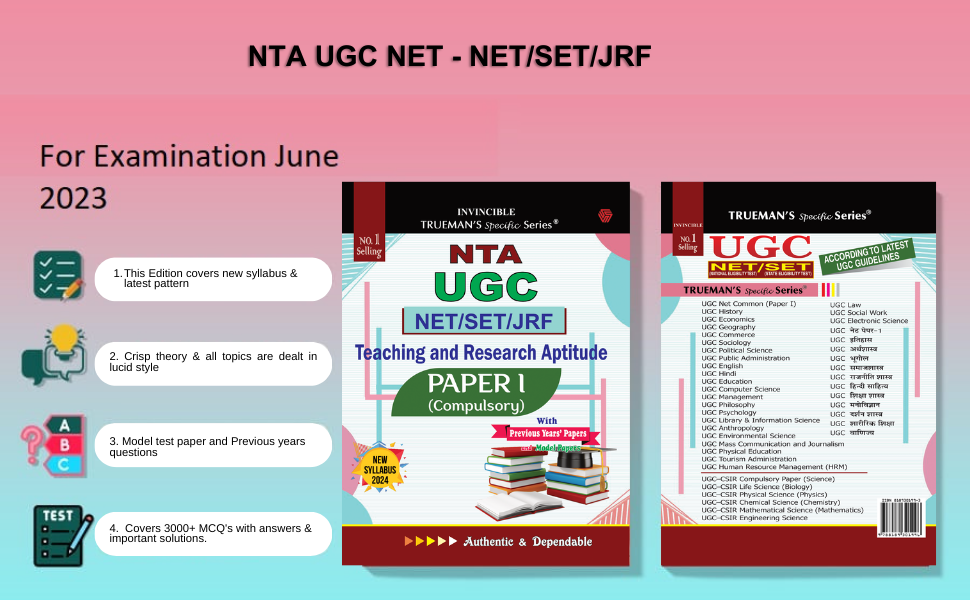 Trueman's NTA UGC NET/SET/JRF Teaching And Research Aptitude Paper - 1 | Covers 3000+ MCQ's with ...