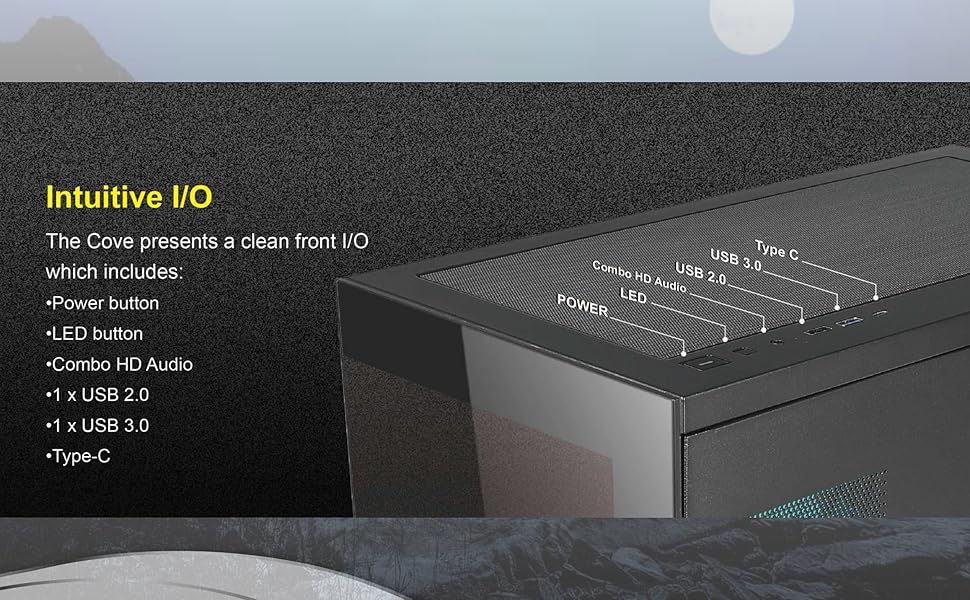 Amazon.com: AZZA CSAZ-570B Cove/Gaming/ATX Mid-Tower/Computer Case/Back-Connect Supported ...