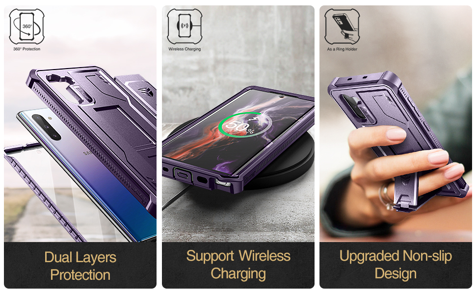 Amazon.com: Dexnor for Samsung Galaxy Note 10 Case, [Built in Screen Protector and Kickstand ...