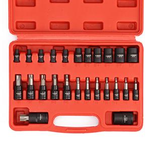 CASOMAN 25 Piece Torx Bit Socket and Female External Socket Set, 13 Star Socket Bits (T8- T60 ...
