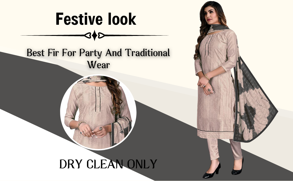 Buy DnVeens Women Cotton Silk Fancy Chudidar Embroidery Unstitched ...
