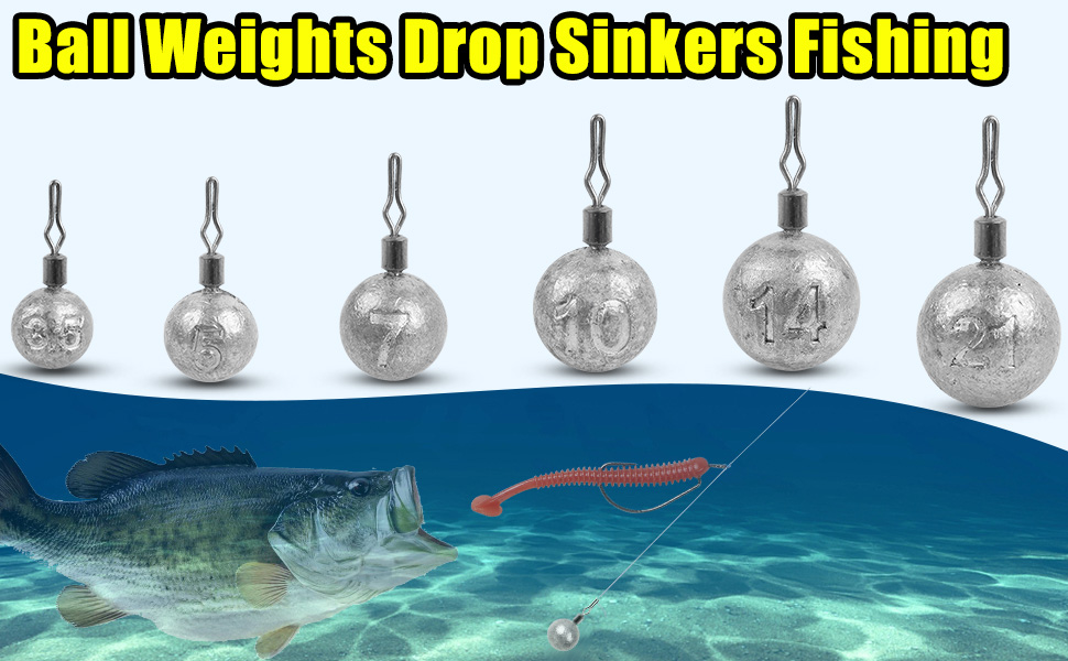Amazon.com : Ball Weights Drop Sinkers Fishing, 20PCS Round Fishing Weights Sinkers Casting Drop ...