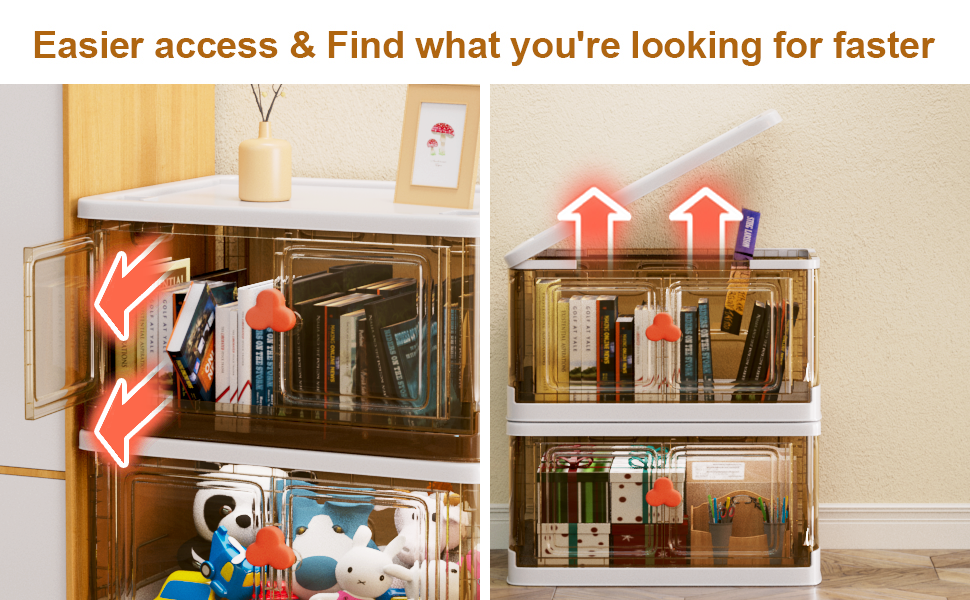 Amazon.com: 27Gal Storage Bins with Lids-4Pack Convenient Front Door ...