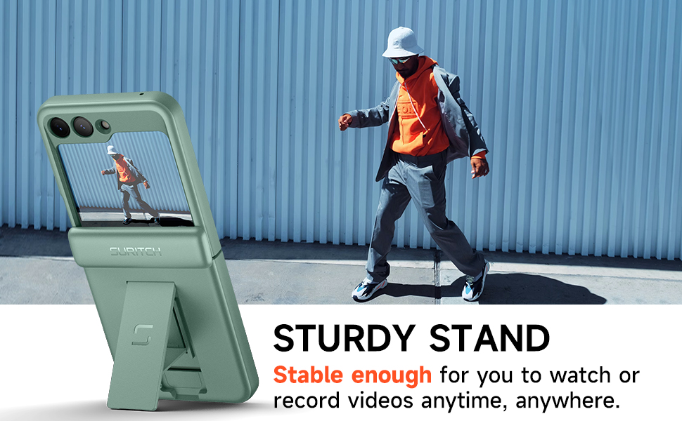 Amazon.com: SURITCH for Samsung Galaxy Z Flip 5 Case with Built-in Screen Protector & Kickstand ...