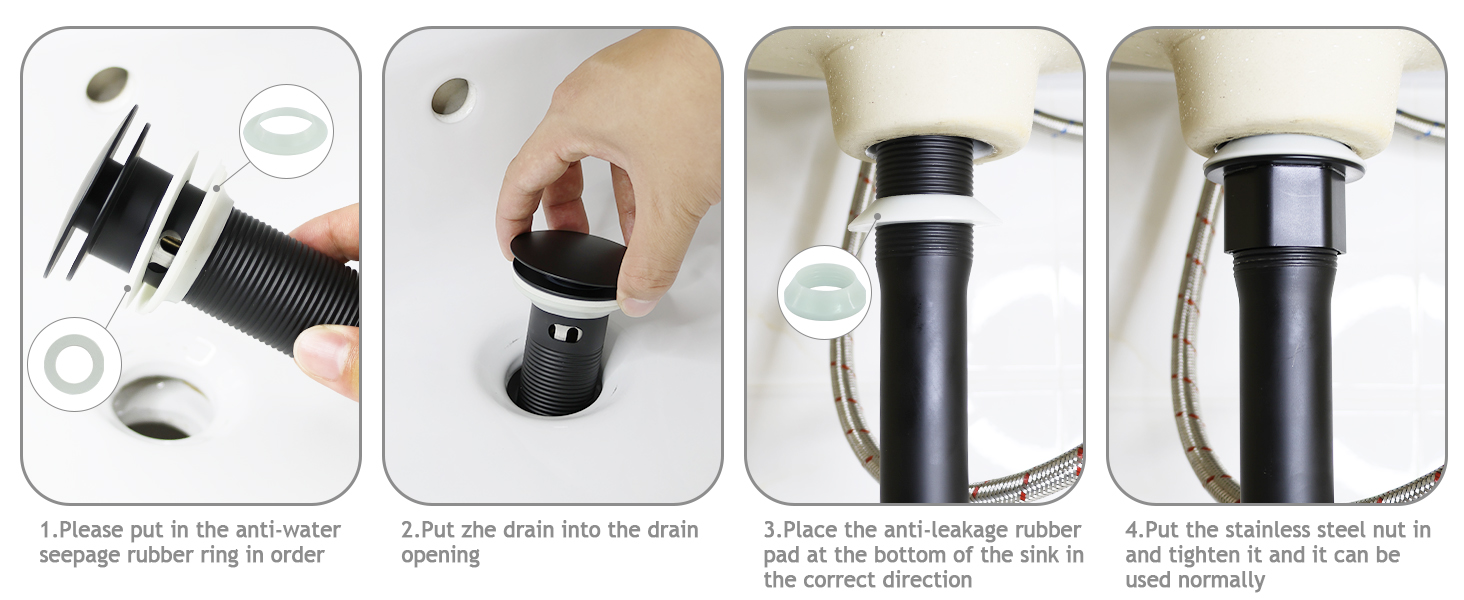 Amazon.com: Rackickyer Bathroom Sink Drain,Drain Stopper Bathroom Sink ...