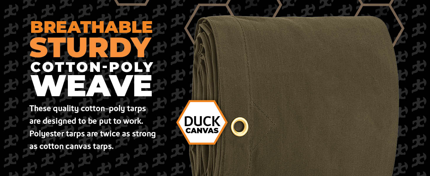 Xpose Safety Canvas Tarp - 10oz Tan Canvas Tarps Heavy Duty Water ...