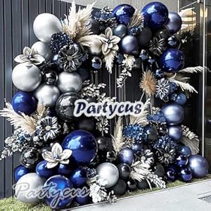 Amazon.com: Navy Blue Black Balloon Garland - Double Stuffed Dark Royal Blue Black Balloon Arch ...