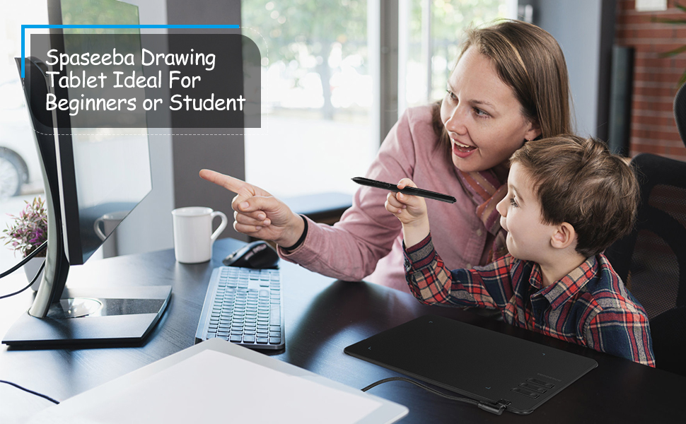 Amazon.com: Spaseeba T605 Drawing Tablet 6.7x4 inch Graphic Digital Drawing Tablet with 8192 Pen ...