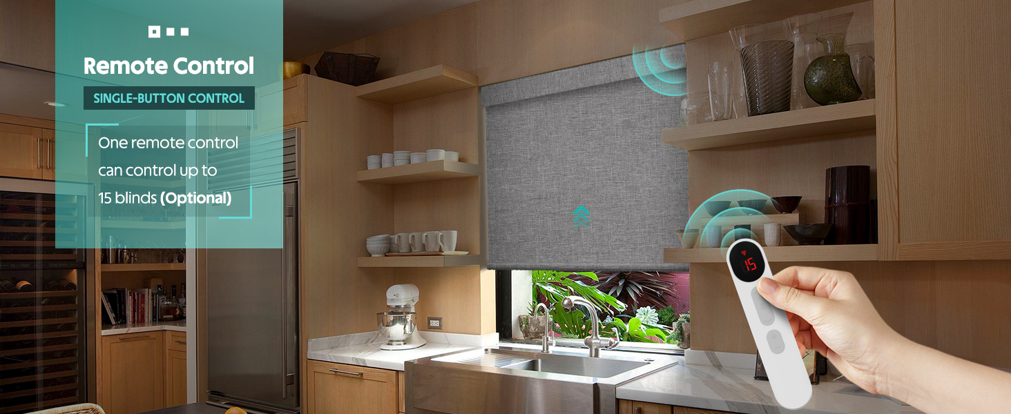 Amazon.com: MANSNIX Motorized Blinds with Remote,100% Blackout Smart Roller Blinds,Rechargeable ...