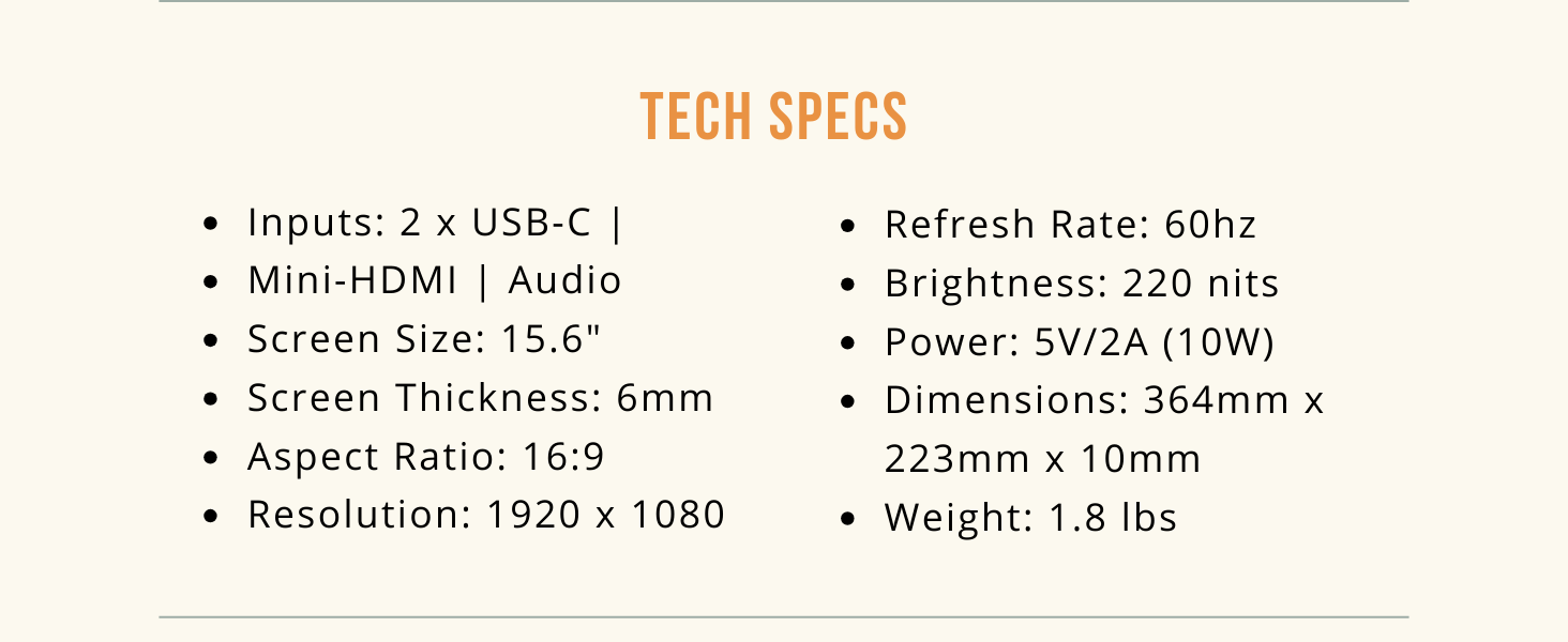 Amazon.com: Xebec SoloScreen 15.6" Portable Monitor for Laptops – Full HD 1920x1080, Ultra-Thin ...