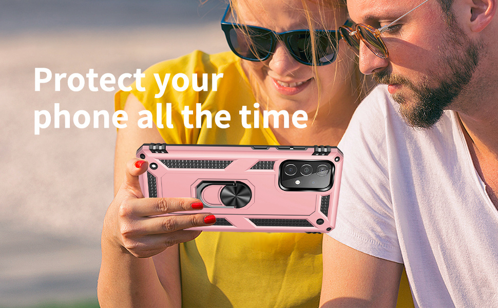 Yiakeng for Samsung A52s Phone Case with Screen Protector, Silicone Shockproof Military Grade ...