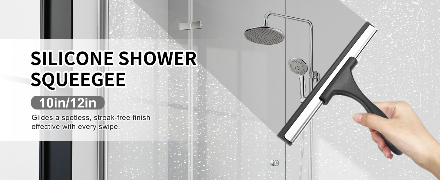 Amazon.com: SetSail Shower Squeegee for Glass Doors Stainless Steel Squeegee for Shower Glass ...