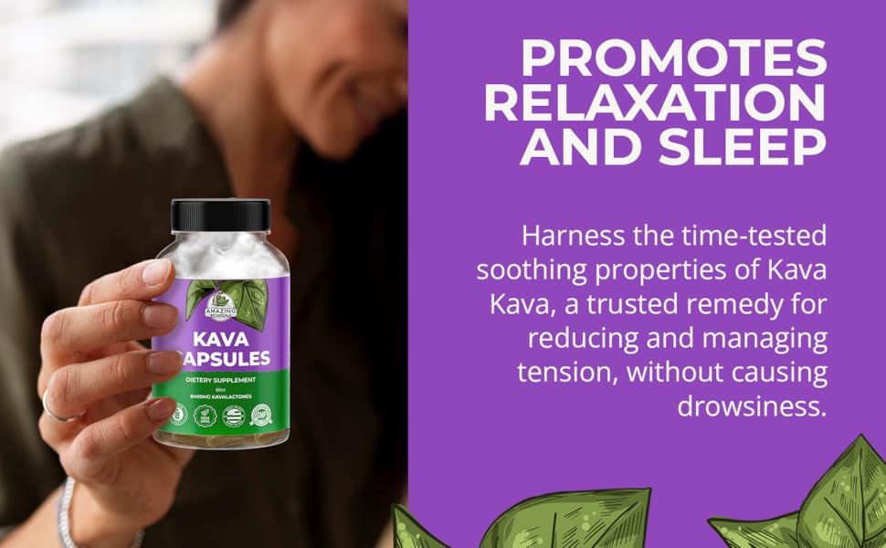 Amazon.com: Premium KAVA KAVA Capsules 1000mg Kava Root Extract per Serving for Deep Relaxation ...