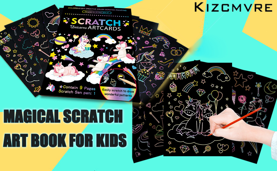 Amazon.com: Magical Scratch Art Book for Kids,Unicorns & Princesses,2 ...
