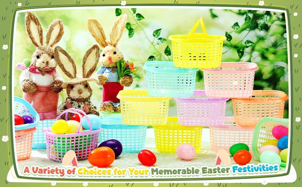 Amazon.com: SiliFine 60 Pcs Plastic Easter Baskets Bulk Small Colorful ...