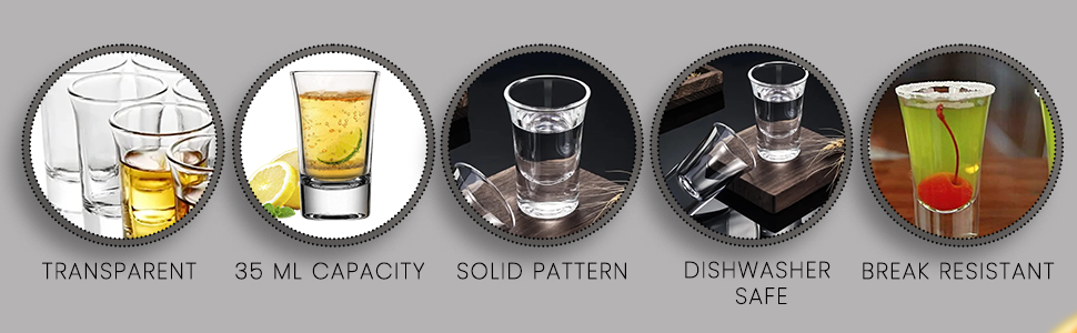 Buy MUAC Premium Heavy Base Shot Glass Set, Whisky Shot Glass 35ml ...