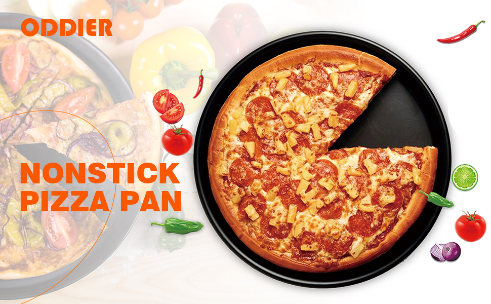 Amazon.com: ODDIER 12inch Nonstick Pizza Pan，Carbon Steel Baking Oven ...