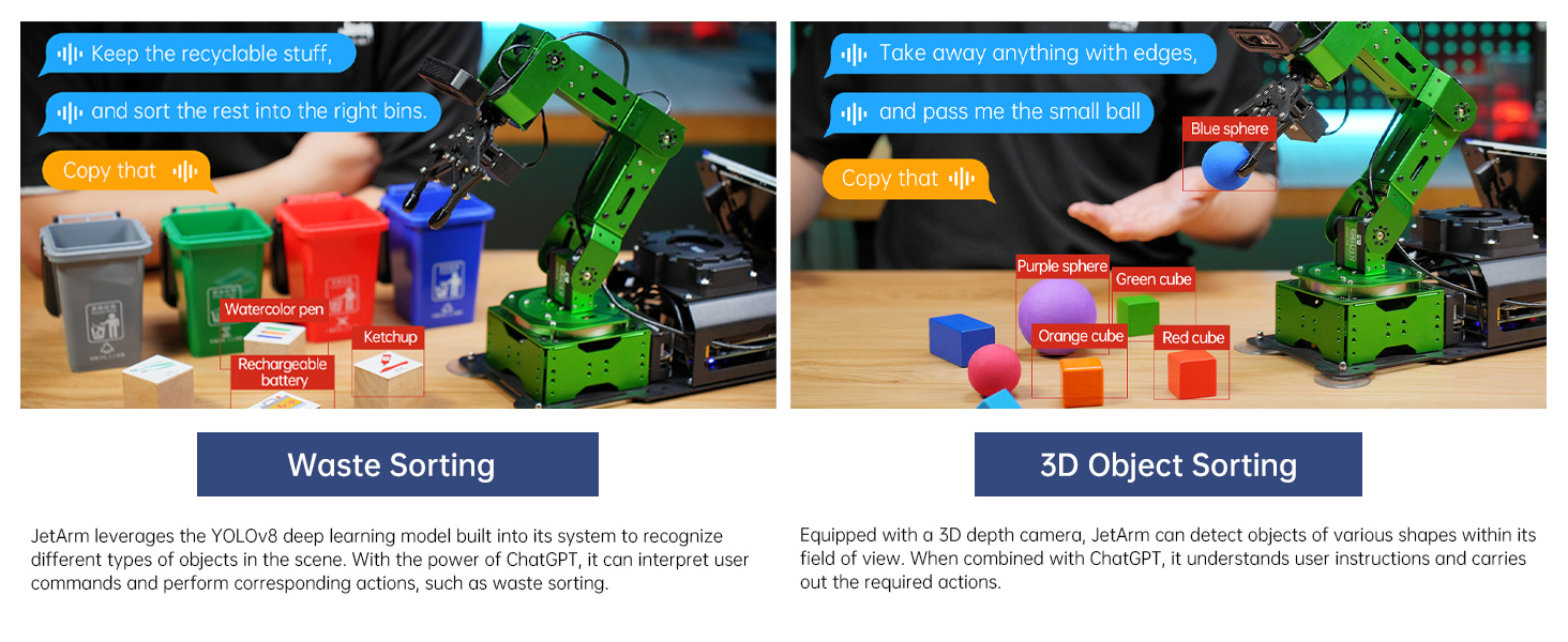 Amazon.com: HIWONDER ROS2 ROS1 ChatGPT Robotic Arm 6DOF Flexible AI ...