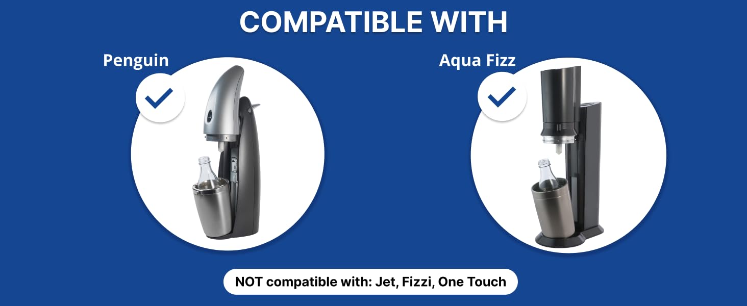 Amazon.com: Glass Carbonating Bottle fits SodaStream Aqua Fizz, Crystal, and Penguin Sparkling ...