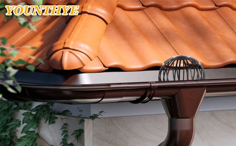 YOUNTHYE 10PCS Plastic Gutter Guards, Downpipe Leaf Guards Adjustable ...