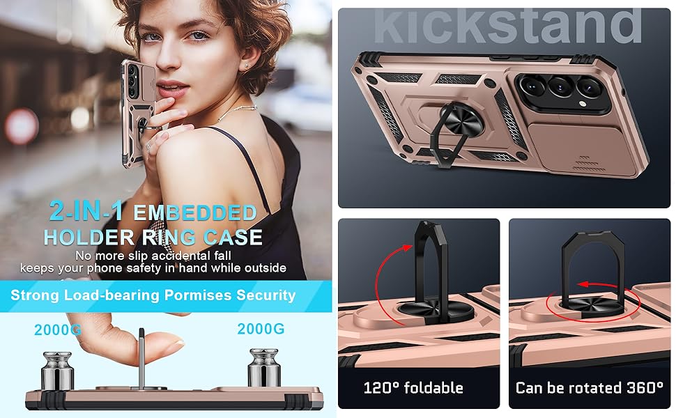 Amazon.com: Janmitta for Samsung Galaxy A55 5G Case Built in Slide Camera Lens Cover+Screen ...