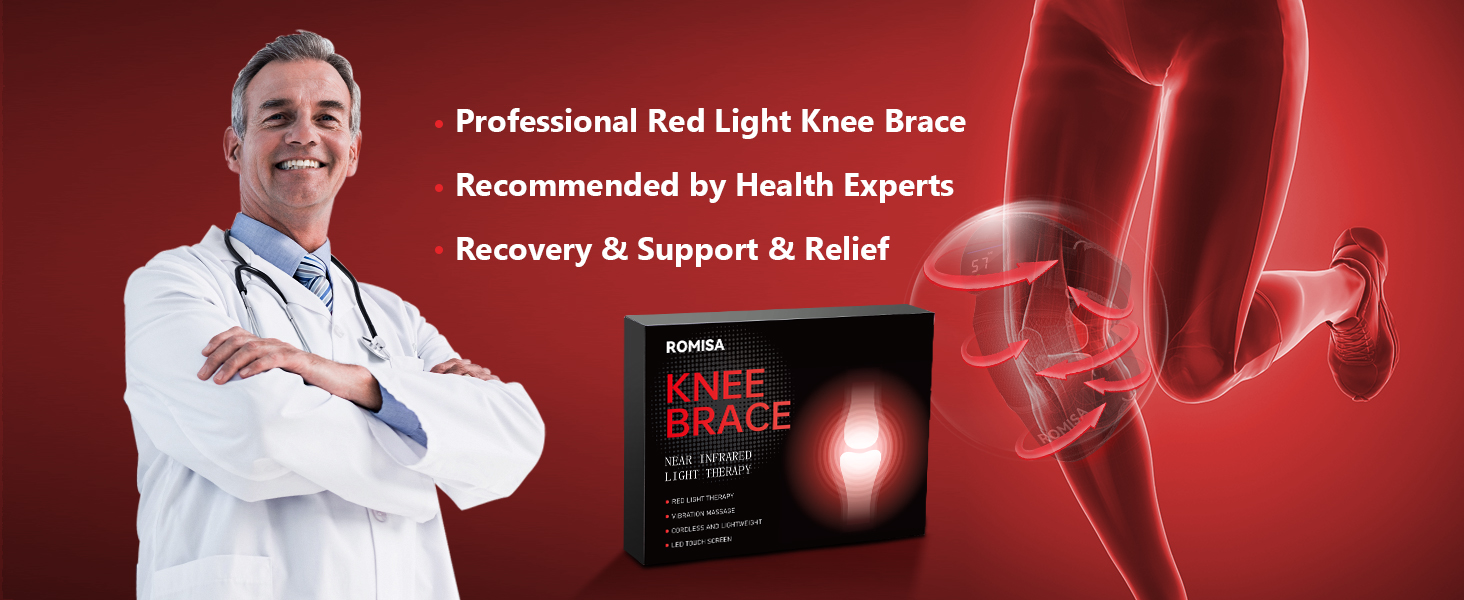Amazon.com: ROMISA Red Light Therapy Bundle - Knee Brace & Red Light Therapy Belt, Vibration ...