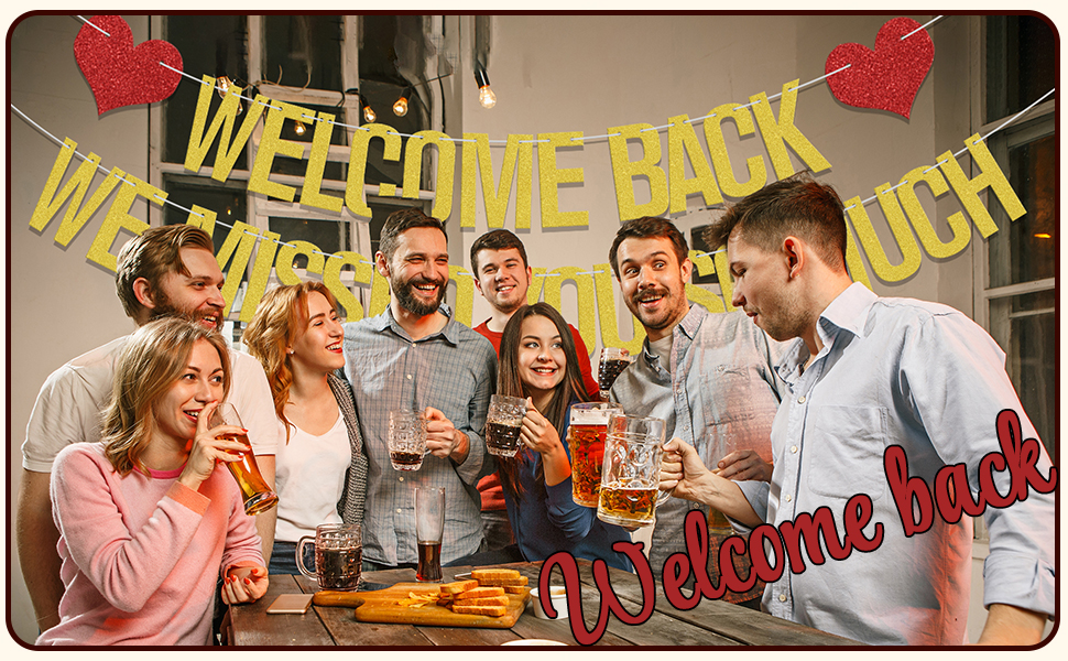 Amazon.com: Welcome Back We Missed You So Much Banner, Welcome Back Family Party Decor, Welcome ...