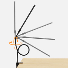 OIOSEN LED Lámpara de escritorio con pinza, largo cuello de cisne flexible de metal USB Lámparas ...