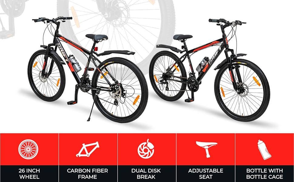 Buy VESCO Drift NXG 26-T with Geared MTB Mountain Bicycle/Bike 21 Speed Gear Cycle with Front ...