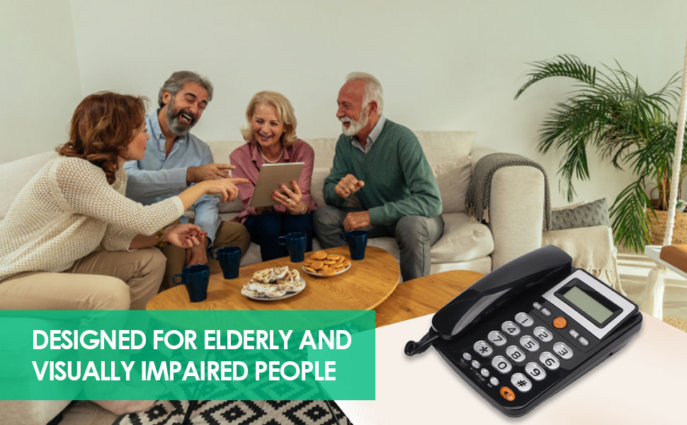 Amazon.com : Big Phone for Senior, Corded Landline Telephone for Home Desk with Speaker, One ...