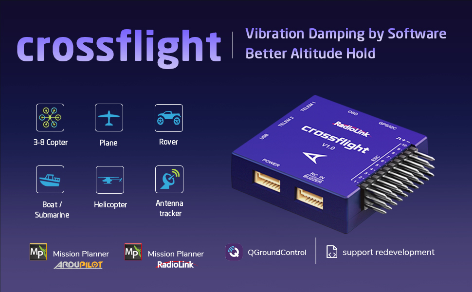 Amazon.com: Radiolink CrossFlight Flight Controller Mini Size, 10 PWM Output OSD Module ...