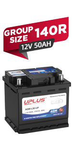 Amazon.com: UPLUS BCI Group 140R Car Battery, AGM-L50-UP Maintenance Free 12V 50Ah Premium AGM ...