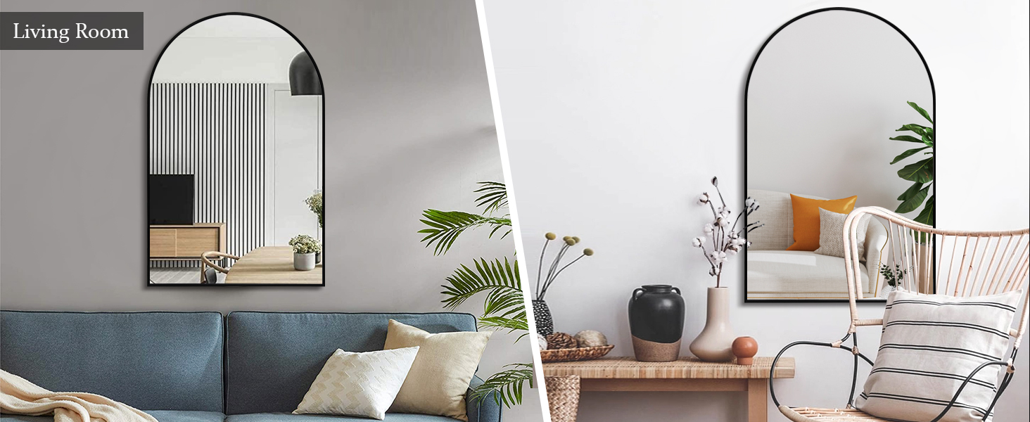 Amazon.com: Arch Mirror 24x36 Inch Bathroom Wall Mirror Black Vanity ...