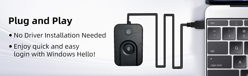 Amazon.com : JIAN BOLAND USB Fingerprint Reader for Windows10/11, Windows Hello Fingerprint ...