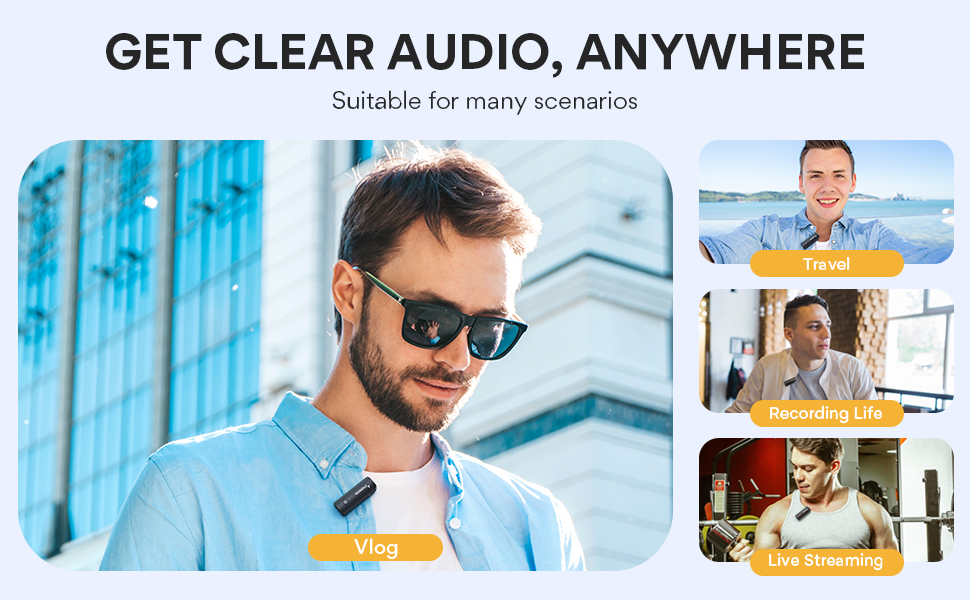 Maono WM600 Wireless Collar Mic with Noise Cancellation for Youtubers and Mobile. Compact ...