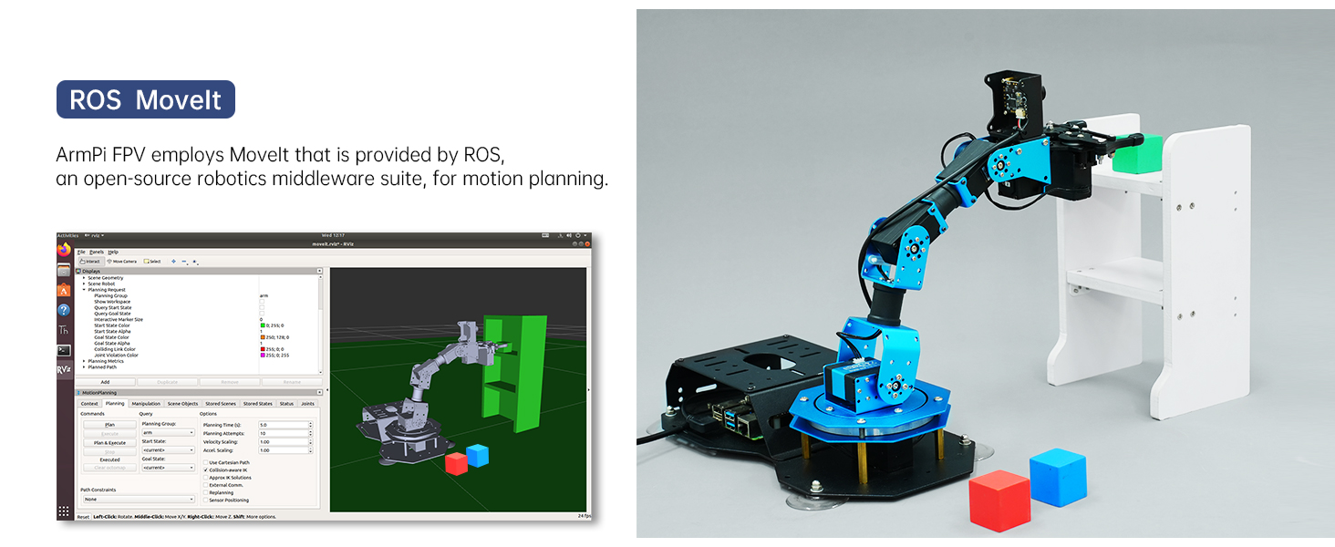 Amazon.com: HIWONDER ArmPi FPV Robot Arm Kit Raspberry Pi 6DOF AI ...