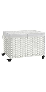 Amazon.com: Rolling Storage Basket with Lid, 47.6 Gallon (180L) Storage ...